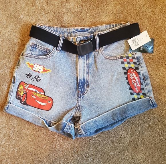 Disney | Shorts | Nwt Disney Pixar Cars Lightning Mcqueen Denim Shorts ...
